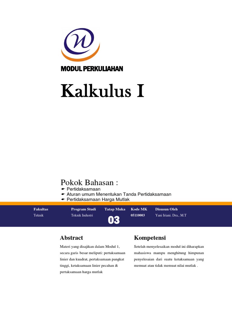 Modul 3 Kalkulus I Ganjil 2020 | PDF
