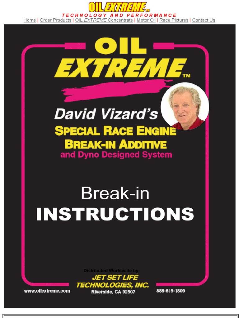 David Vizard Introduces New 3 Step Race Engine Break-In Oil Instruction ...