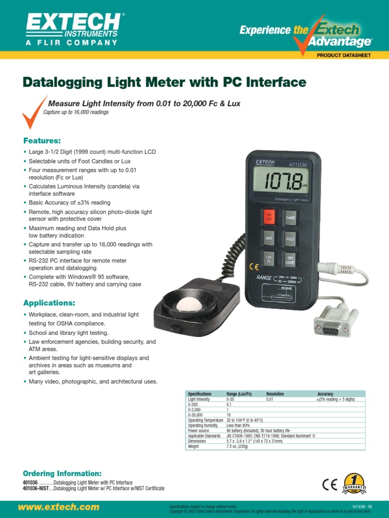 401036-Datasheet | PDF | Metrology | Computing And Information Technology