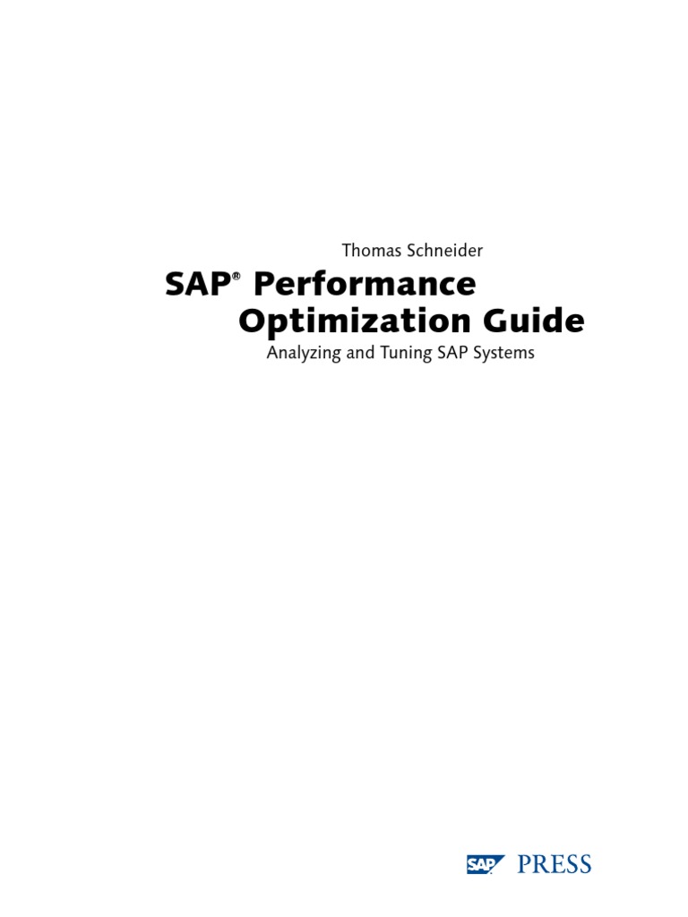 Sap Performance Tuning Guide Pdf