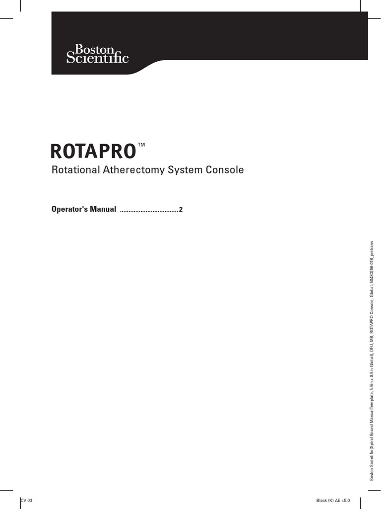 Rotapro: Rotational Atherectomy System Console | PDF | Electromagnetic ...