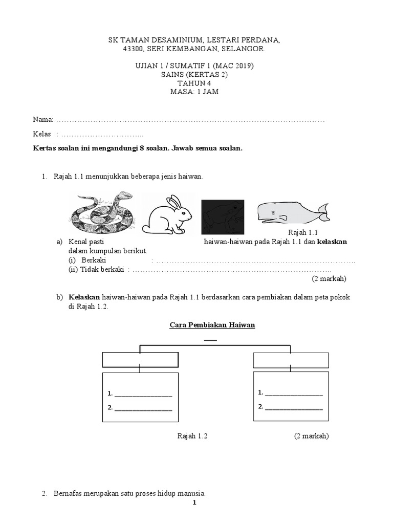 Sumatif 1 t4 2020 | PDF