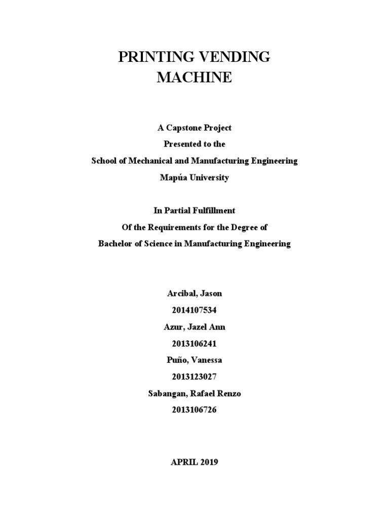 Cap1 Printing Vending Machine | PDF | Chaos Theory | Design