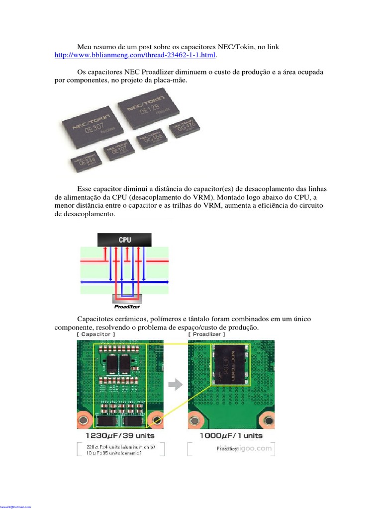 Capacitores NEC Tokin | PDF | Capacitor | Rede elétrica