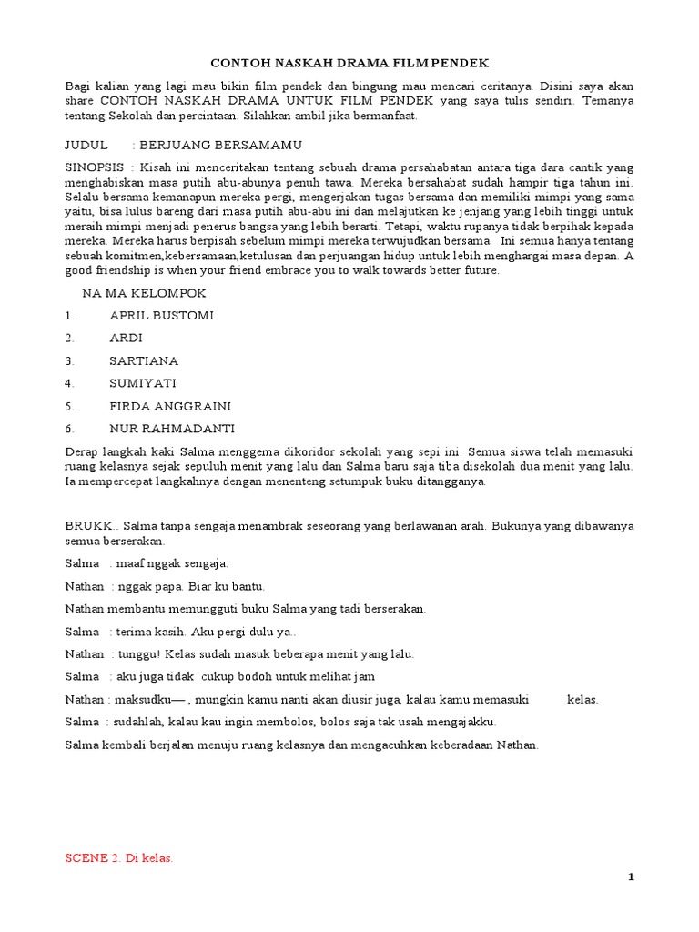Naskah Drama Persahabatan Sekolah | PDF