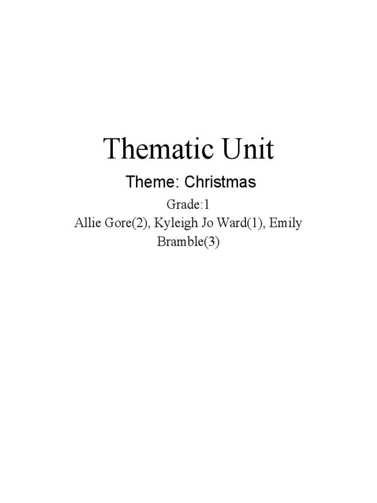 Thematic Unit Christmas | PDF | Santa Claus | Christmas