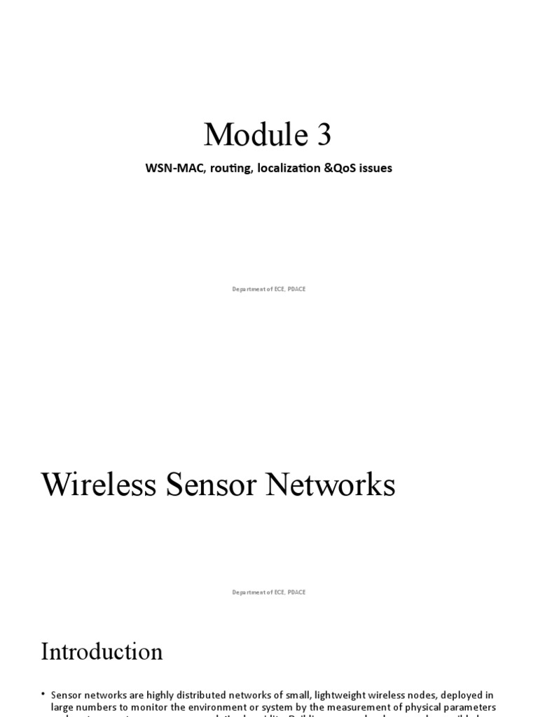 Module 3 - Wireless Adhoc and Sensor Networks | PDF | Wireless Sensor Network | Routing
