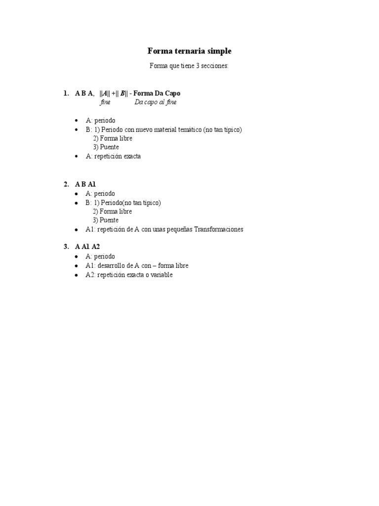 Forma Ternaria Simple | PDF