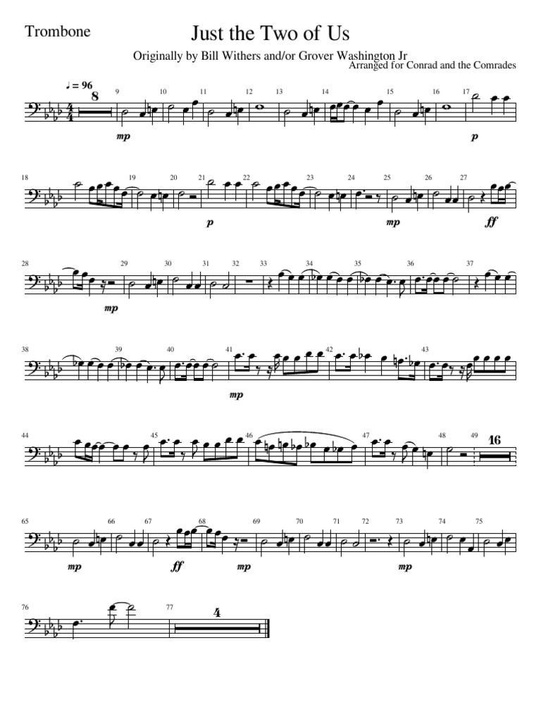 Just The Two of Us: Trombone | PDF | Songs Written | American Musicians