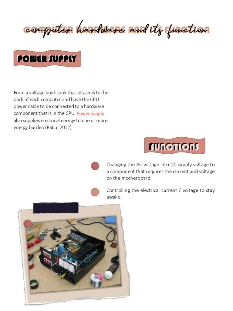 Computer Hardware and Its Function: Power Supply | PDF