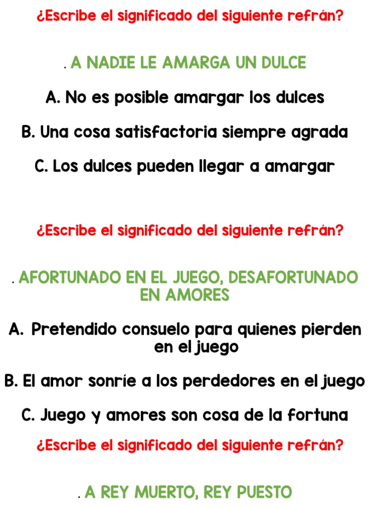 10 Refranes Comprensión Lectora y Estimulación Cognitiva VOL 2 | PDF