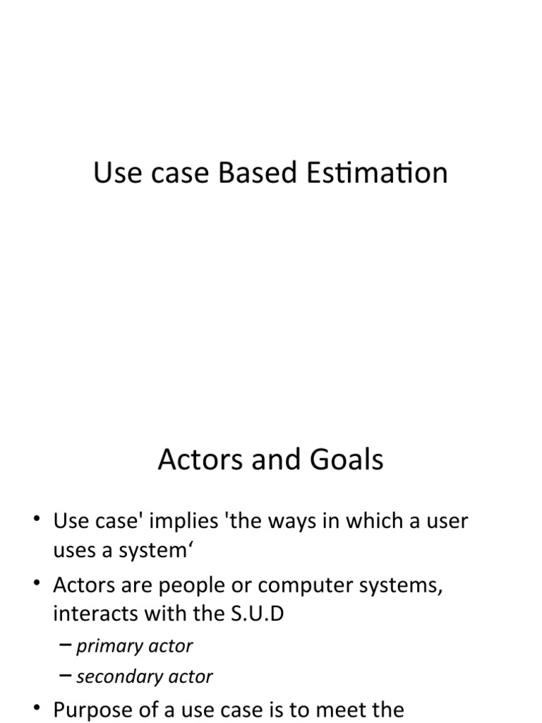 Use Case Based Estimation Pdf Software Development Information Age