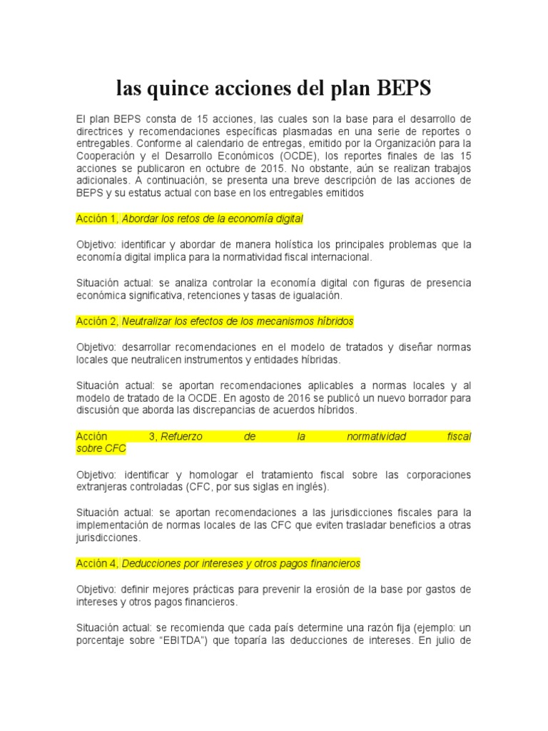 Plan de Accion Beps | PDF | Business
