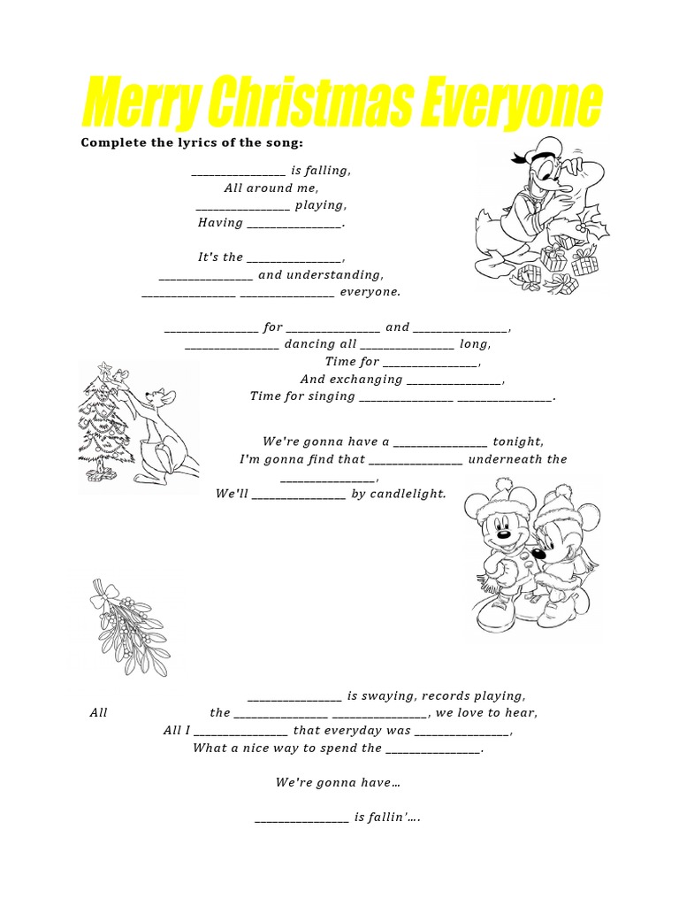 Complete The Lyrics of The Song | PDF | Catholic Holy Days | Christmas
