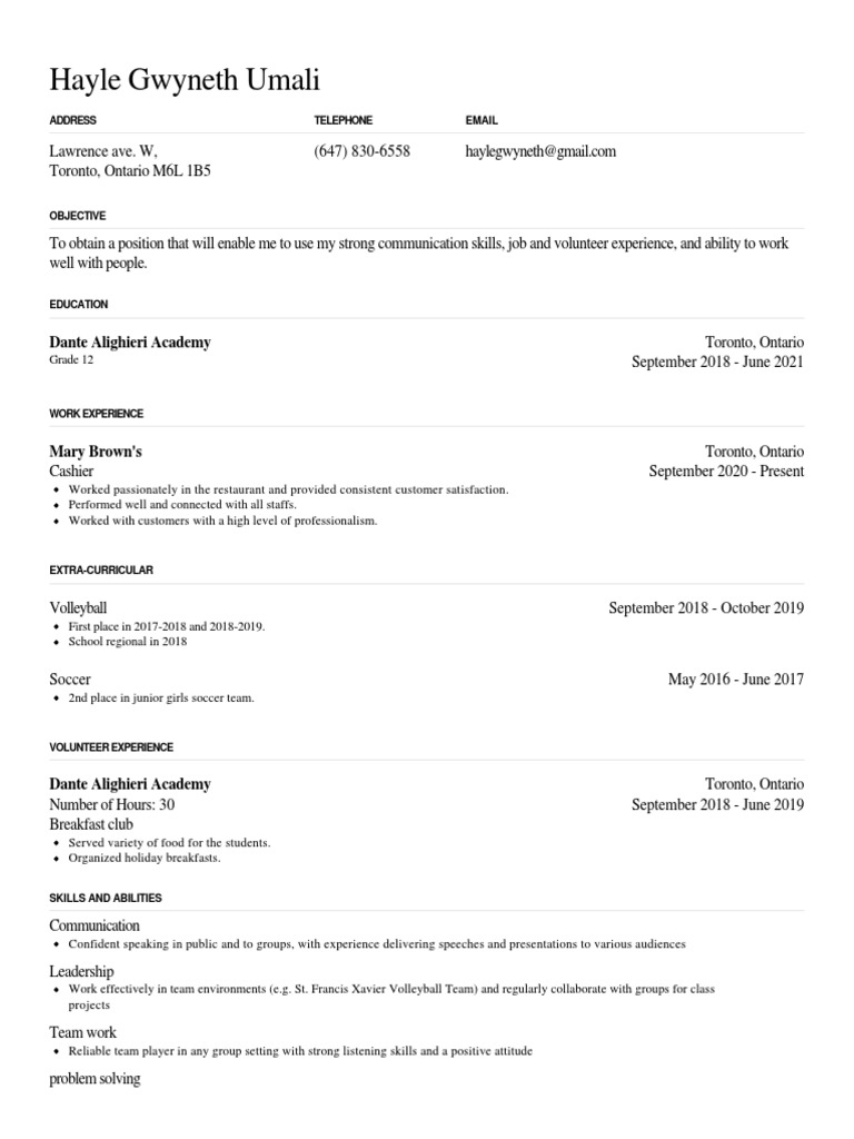 Haylegwyneth Umali Resume - Hayle Umali | PDF | Learning ...