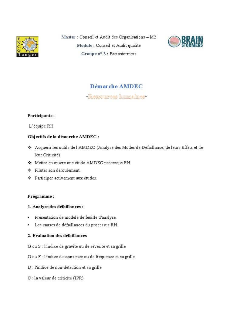 Démarche AMDEC | PDF