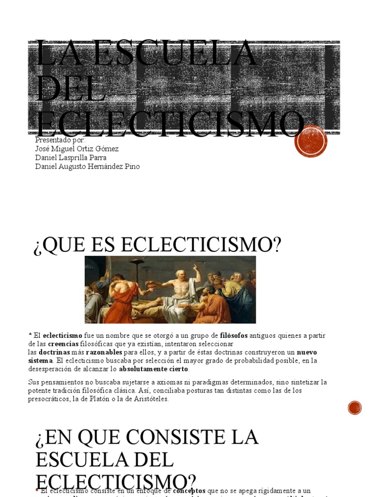 La Escuela Del Eclecticismo | PDF | Metafilosofía | Movimientos filosóficos