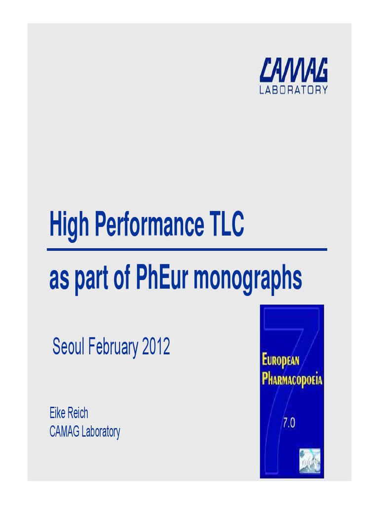 1HPTLC For Monographs of The EP | PDF | Thin Layer Chromatography ...