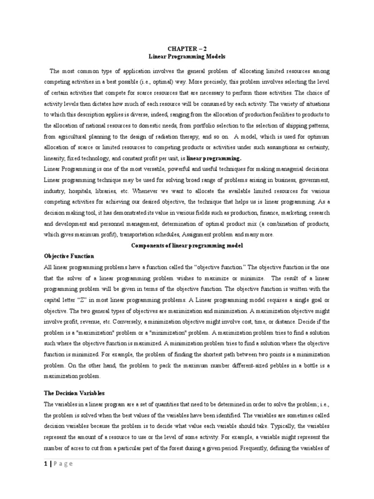 Operations Research Chapter 2 | PDF | Linear Programming | Mathematical ...