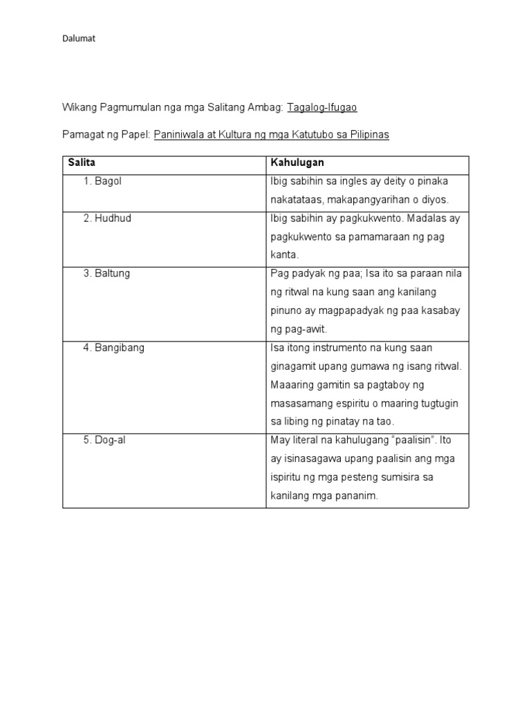 Dalumat Ambagan | PDF