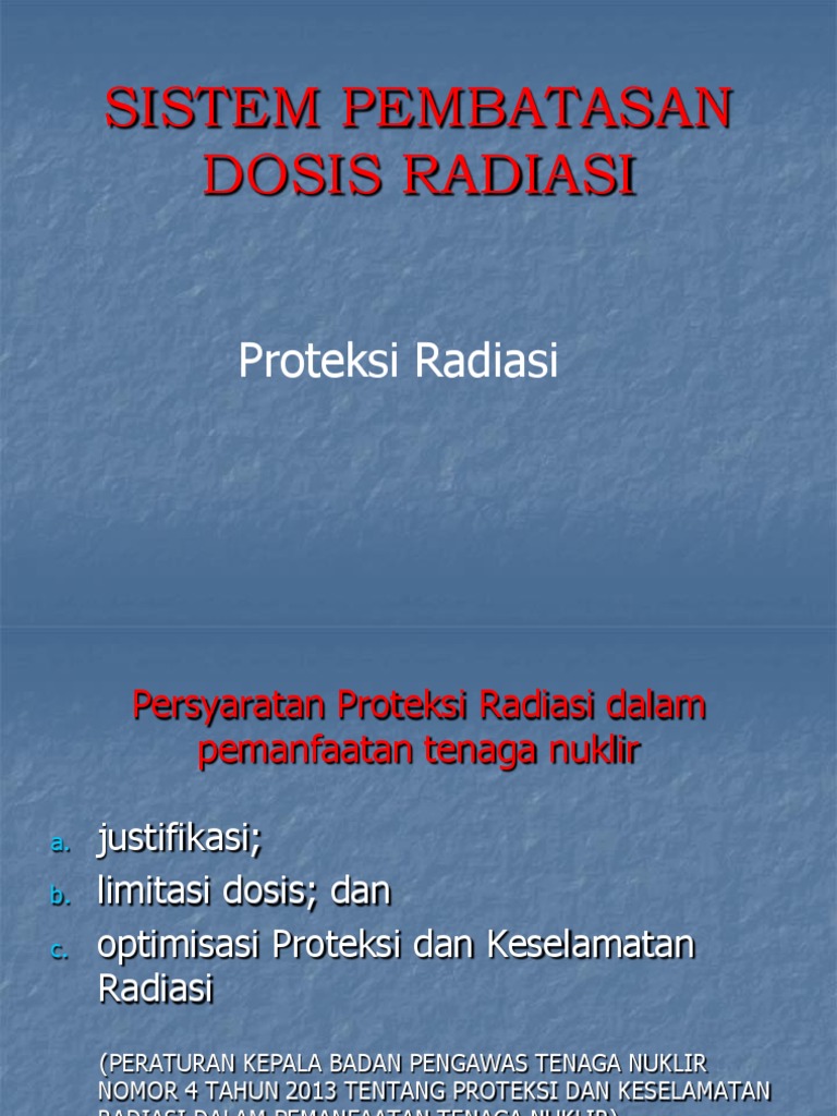 Sistem Pembatasan Dosis Radiasi | PDF | Sains & Matematika