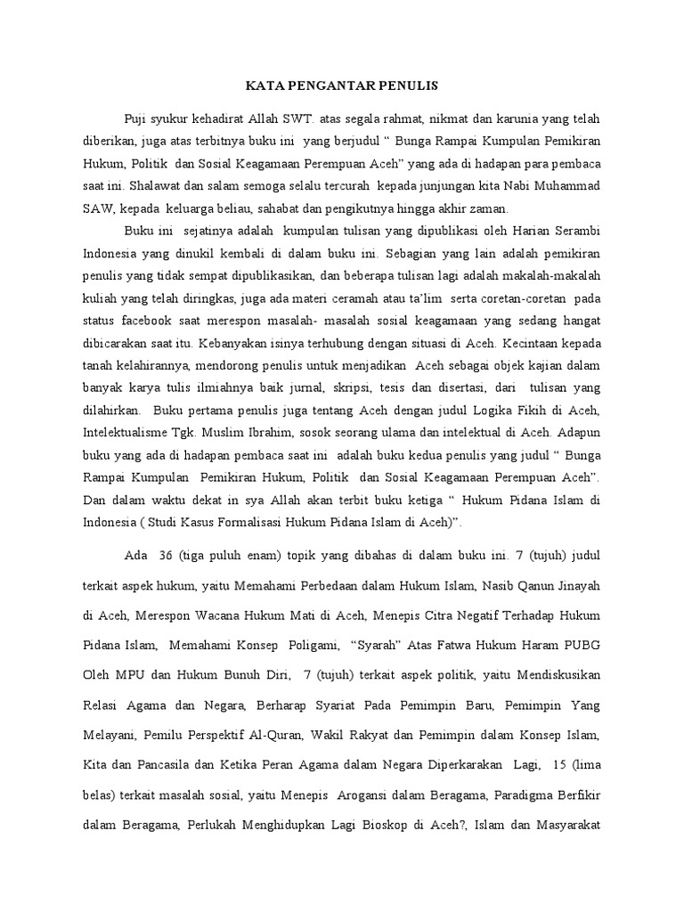 Kata Pengantar Buku Bunga Rampai | PDF