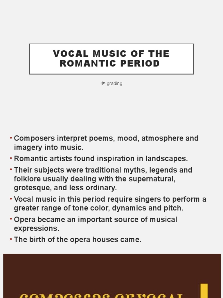 Vocal Music of the Romantic Era | PDF