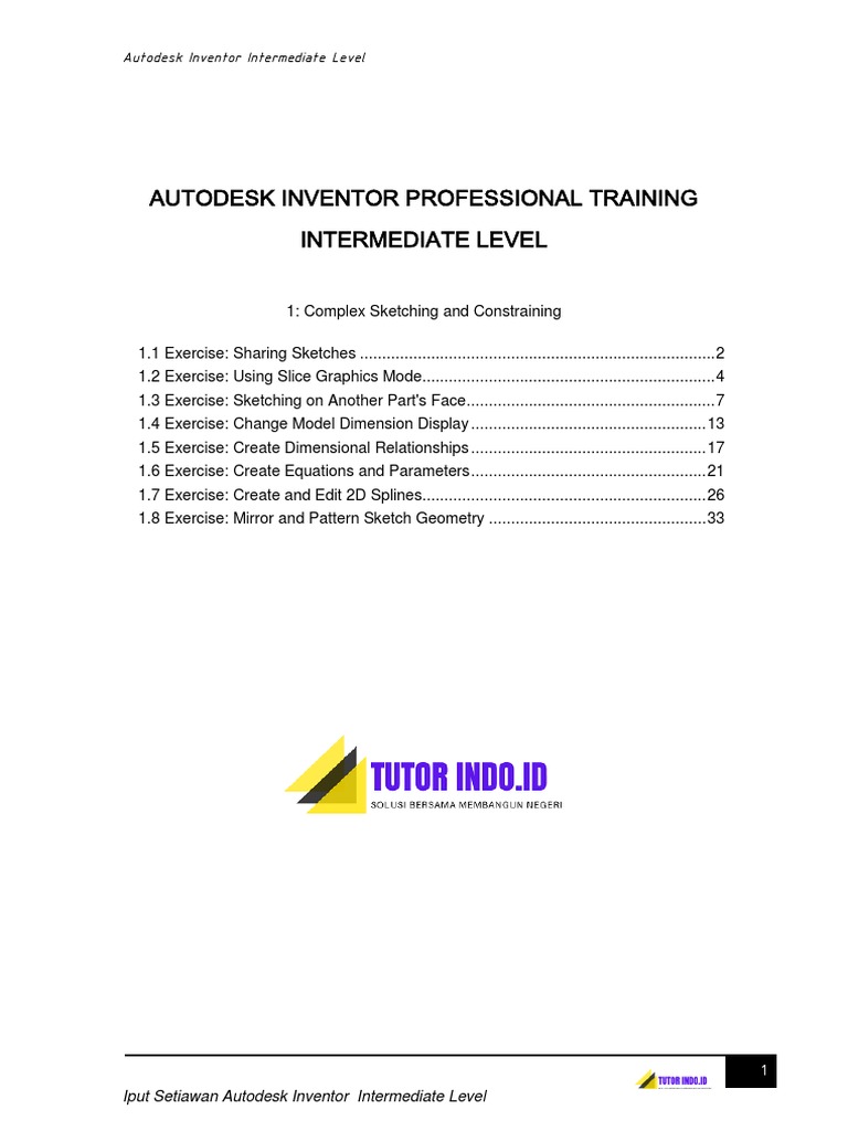 Autodesk Inventor Intermediate Level - English | PDF | Dialog Box | Button (Computing)