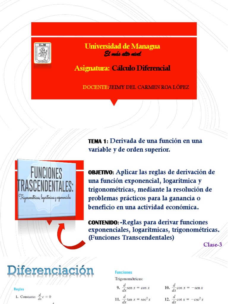 Cálculo Diferencial. Clase-3 | PDF | Funcion exponencial | Logaritmo