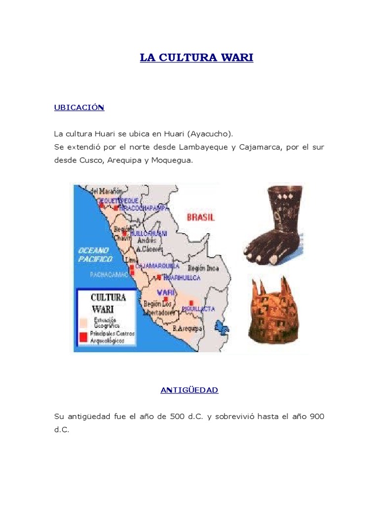 Ubicación Geográfica de la Cultura Wari | PDF | Cultura (general ...