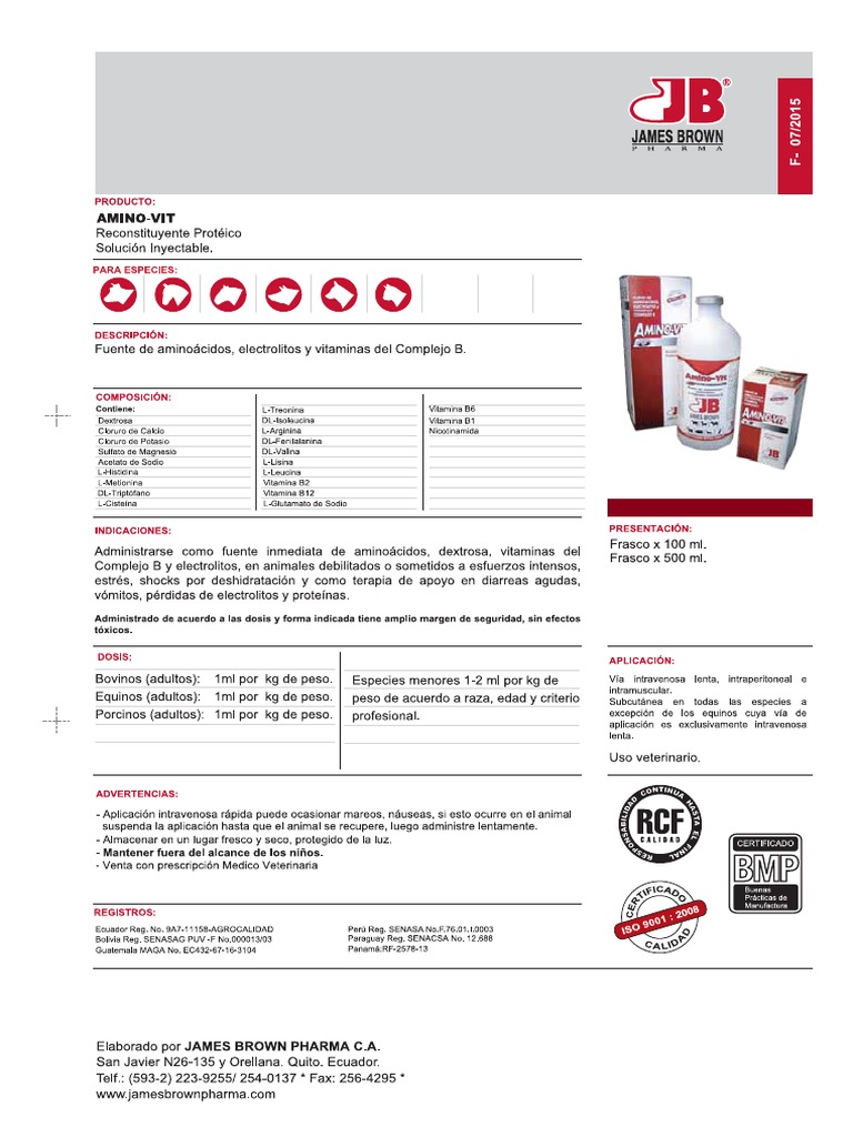Amino Vit Inyectable - 2 | PDF