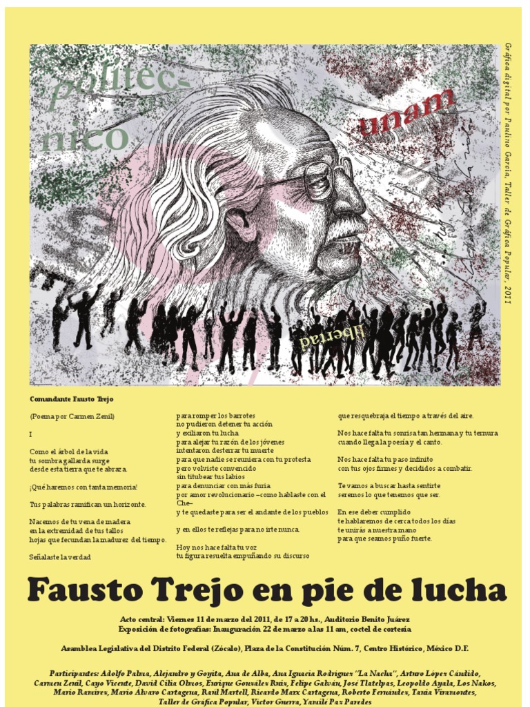 Cartel Del Homenaje Al Dr. Fausto Trejo Fuentes, Con Arte Gráfico de ...