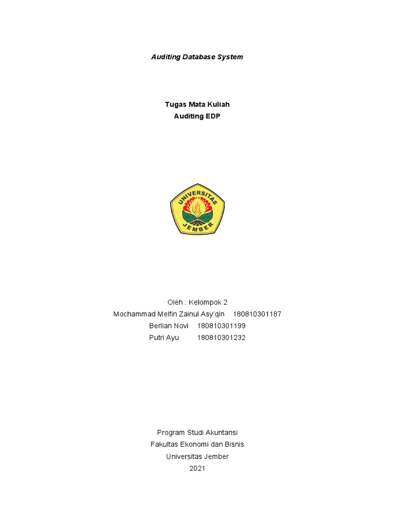 Auditing Database System Kelompok 1 | PDF