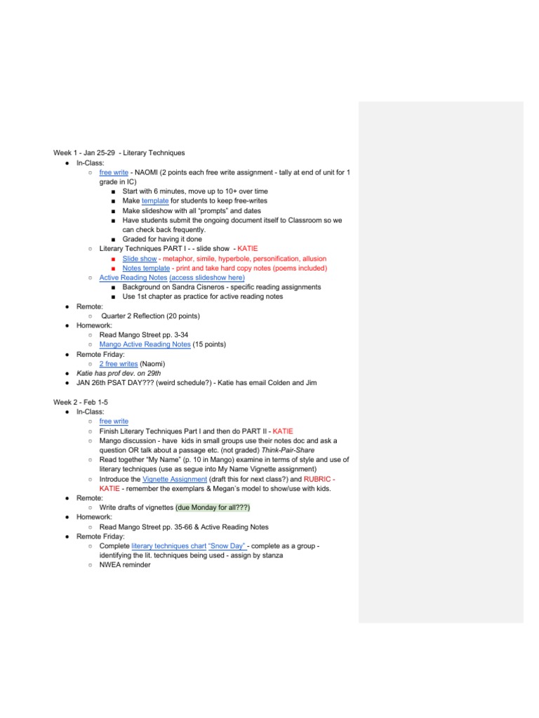 High School Literary Techniques | PDF | Narrative | Rubric (Academic)