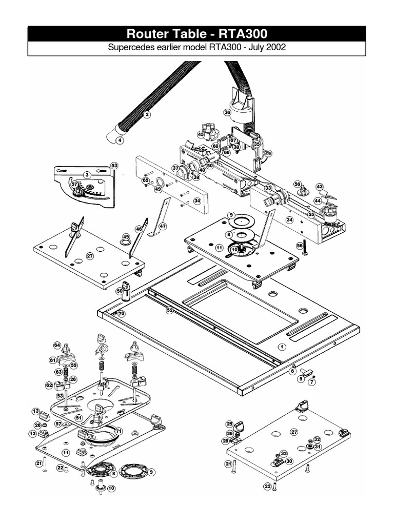 Router Table - RTA300: Supercedes Earlier Model RTA300 - July 2002 ...