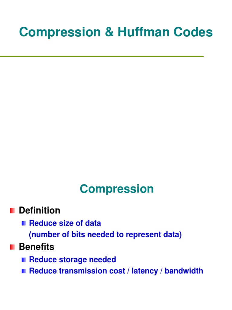 Compression And Huffman Codes Pdf Data Compression Code