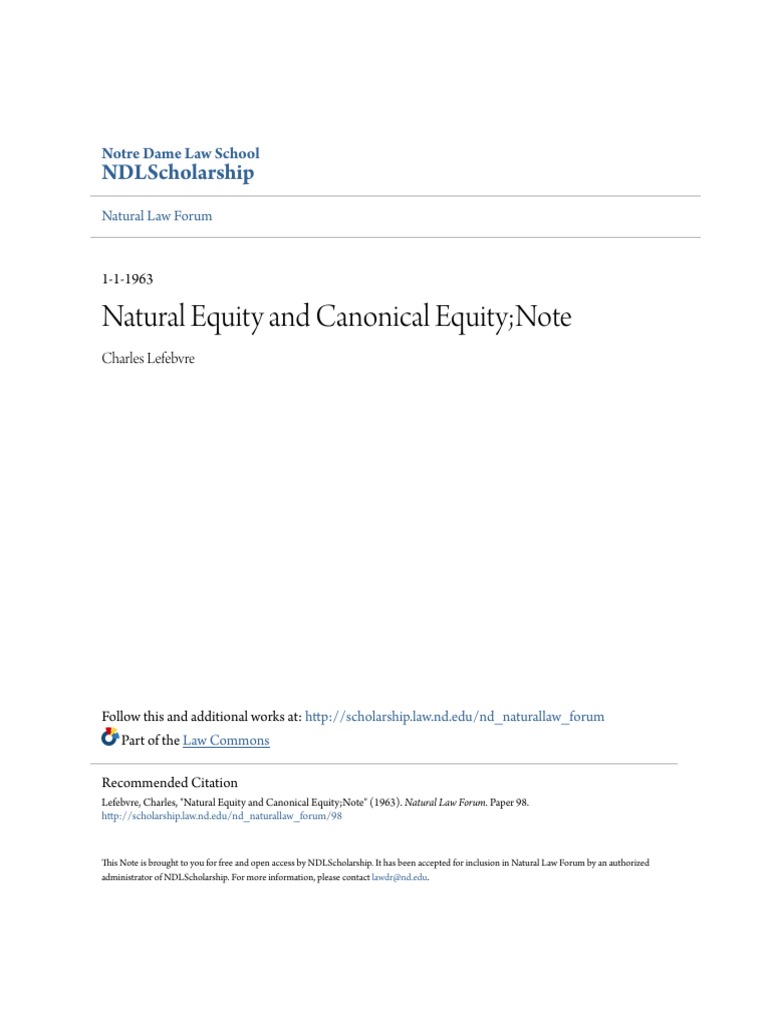 Natural vs. Canonical Equity Explained | PDF | Equity (Law) | Canon Law