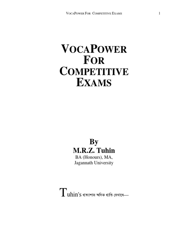 Vocabulary For-Competitive-Exams | PDF