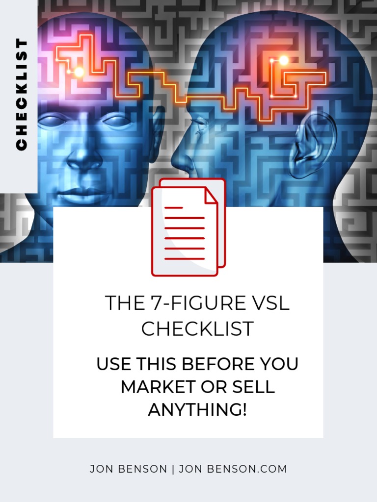 Jon Benson 7 Figure VSL Checklist | PDF | Question | Communication