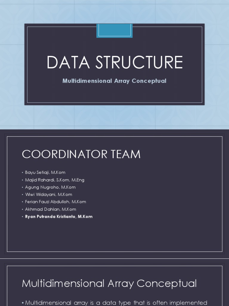 Data Structure Multidimensional Array Conceptual Pdf Array Data 2808