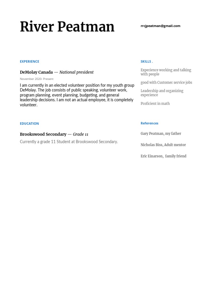 River Peatman: Demolay Canada - National President | PDF