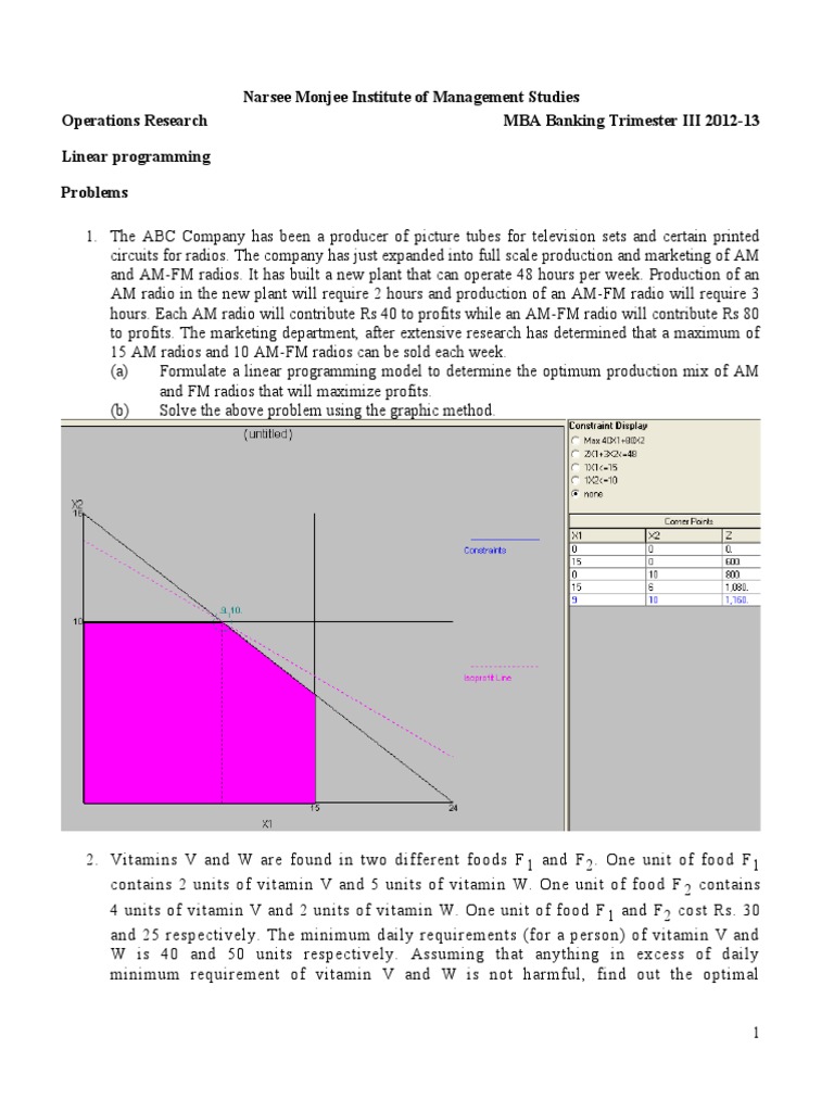 Vdocument In Lpp With Solutions Pdf Mathematical Optimization Linear Programming