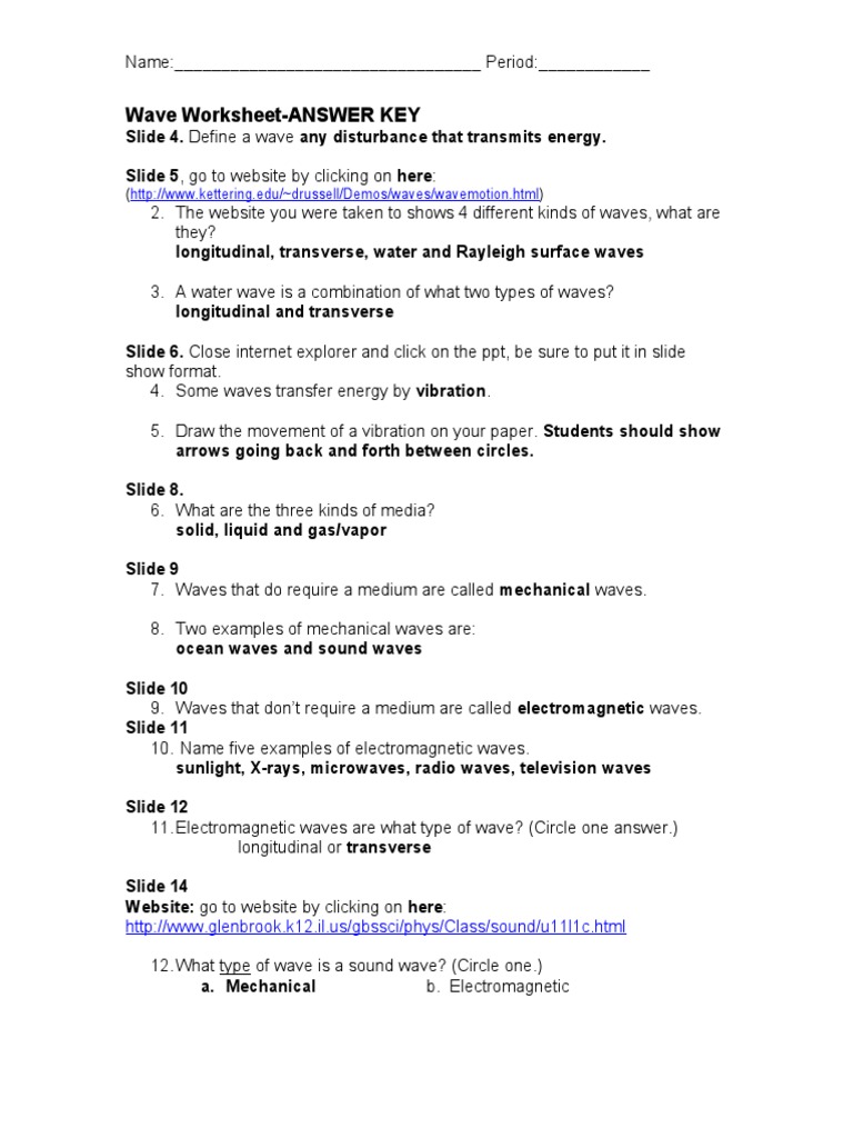 Answer Key Its All About Waves | PDF | Waves | Light