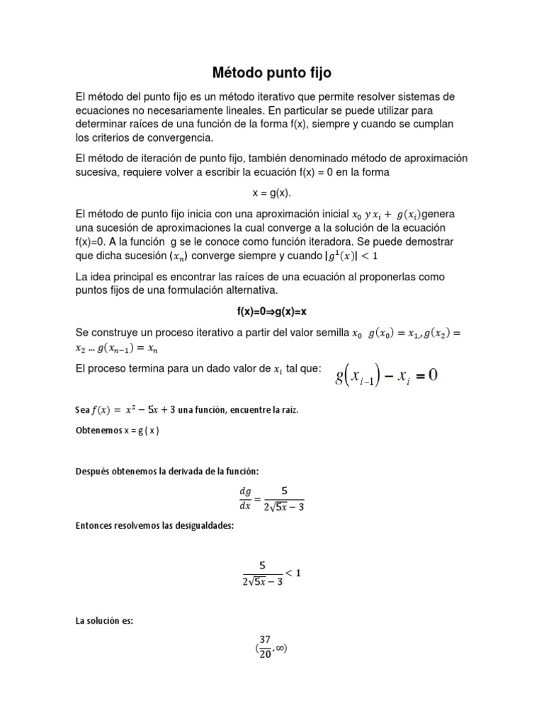 Método Punto Fijo | PDF