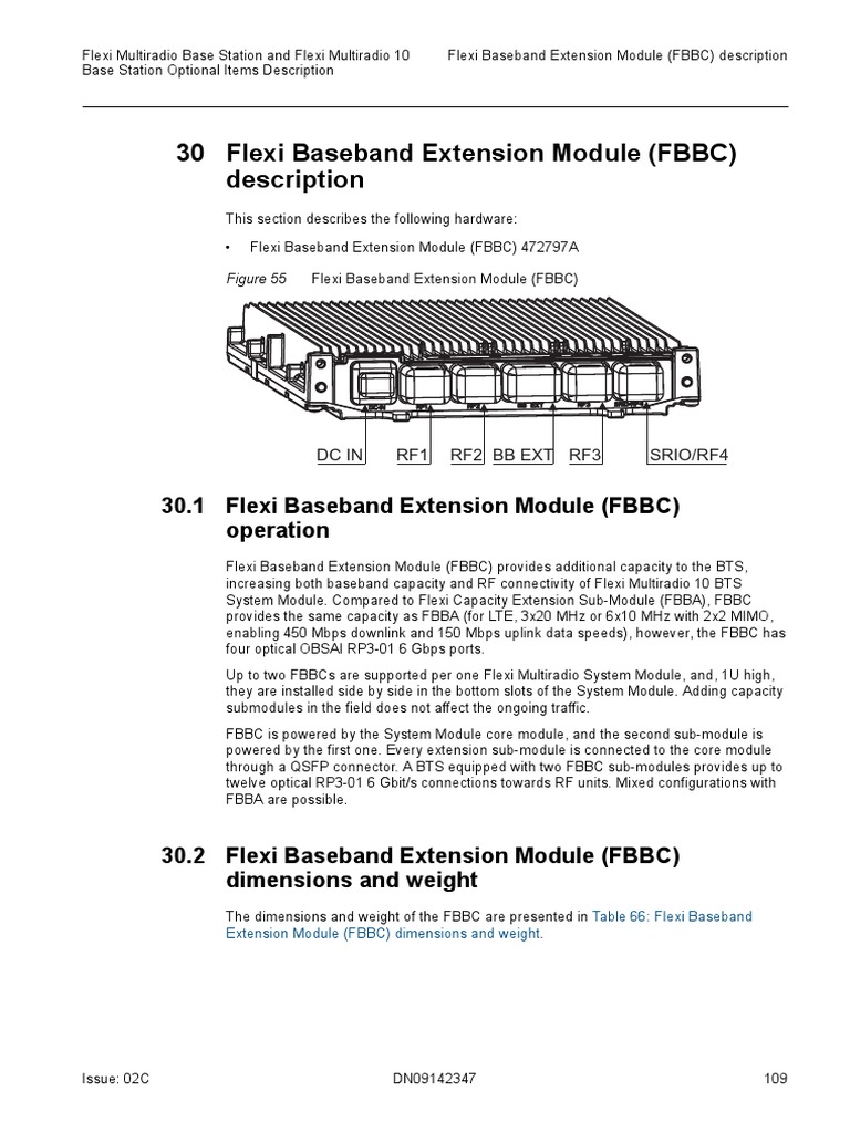 30.1 Flexi Baseband Extension Module (FBBC) Operation | PDF | Computer ...