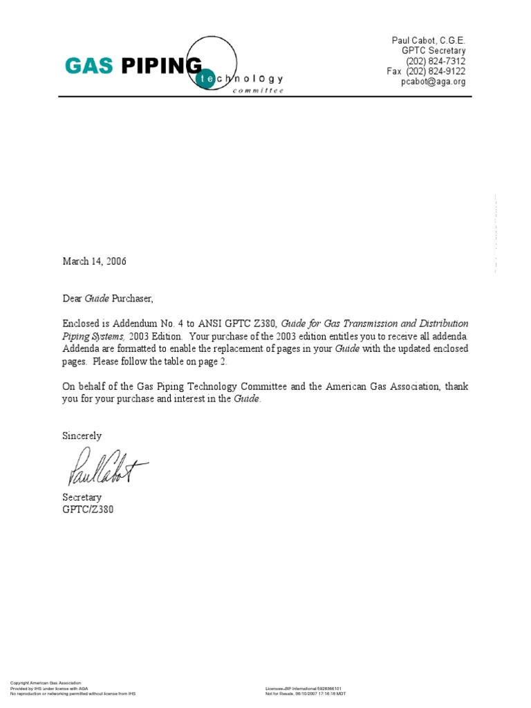 Aga GPTC Guide 2003 | PDF | Pipeline Transport | Leak