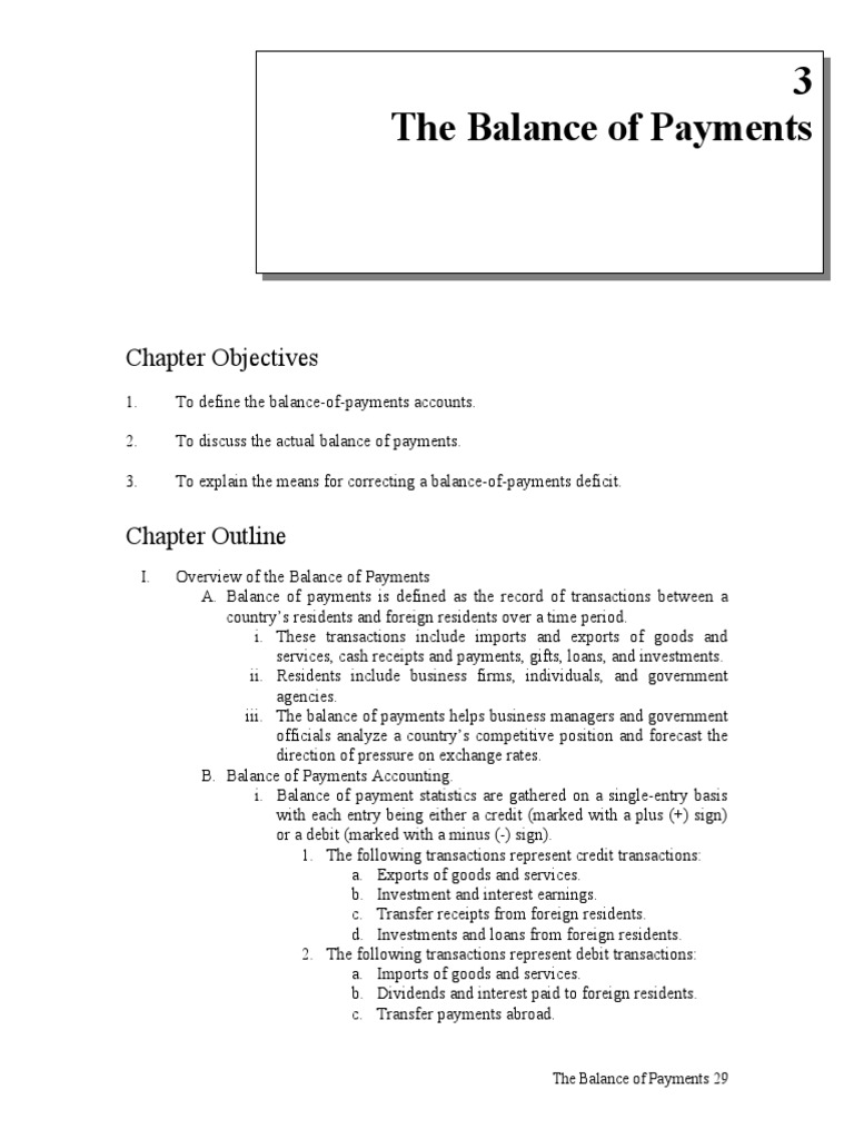 3 The Balance of Payments: Chapter Objectives | PDF | Balance Of ...