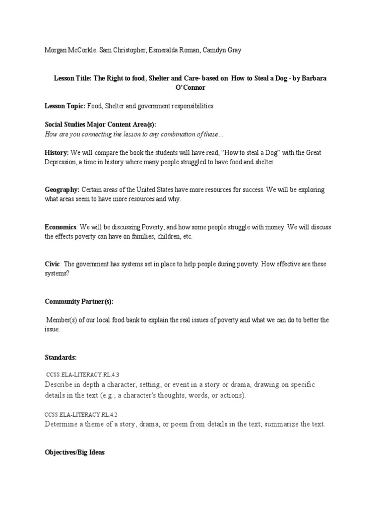 Lesson Plan 1 | PDF | Poverty | Poverty & Homelessness