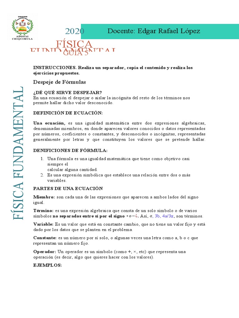 9-despeje-de-formulas-pdf-f-rmula-ecuaciones