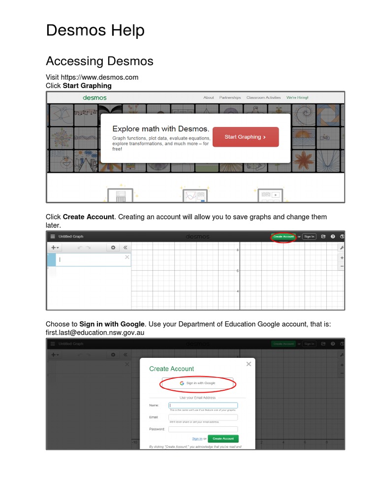 Desmos Graphing Guide for Students | PDF